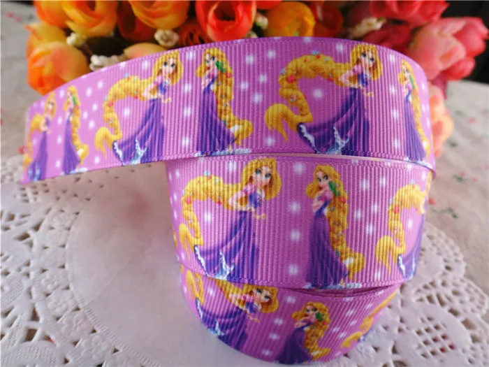 new arrival 1" (25mm) princess Rapunzel printed grosgrain ribbon ...