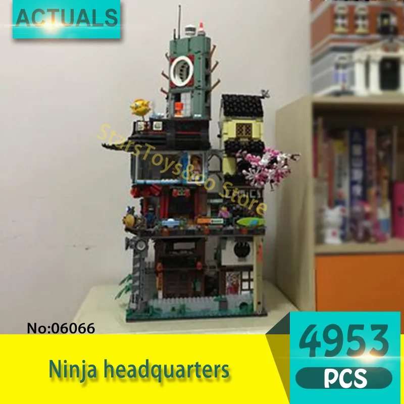 06066 4953Pcs Ninja series Ninja headquarters Model Building Blocks Set ...