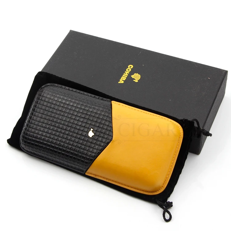 Leather Cigar Case Holder Portable Travel 3 Tube Humidor Mini Storage ...
