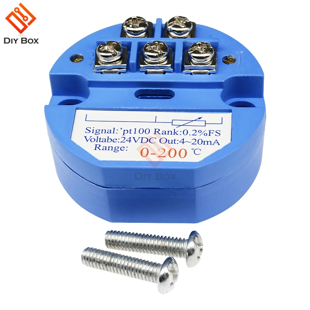 RTD PT100 Temperature Sensor Transmitter DC 24V 0 200 Celsius Range ... RTD PT100 Temperature Sensor Transmitter DC 24V 0 200 Celsius Range ...
