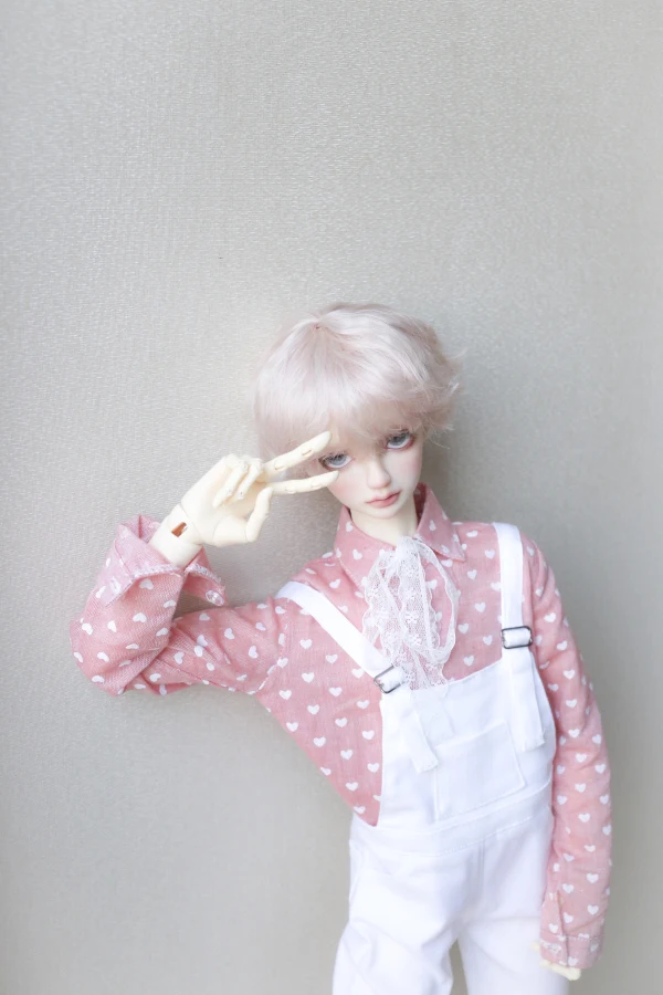 BJD doll clothes with white suspender pants simple cute department 1/4 ...