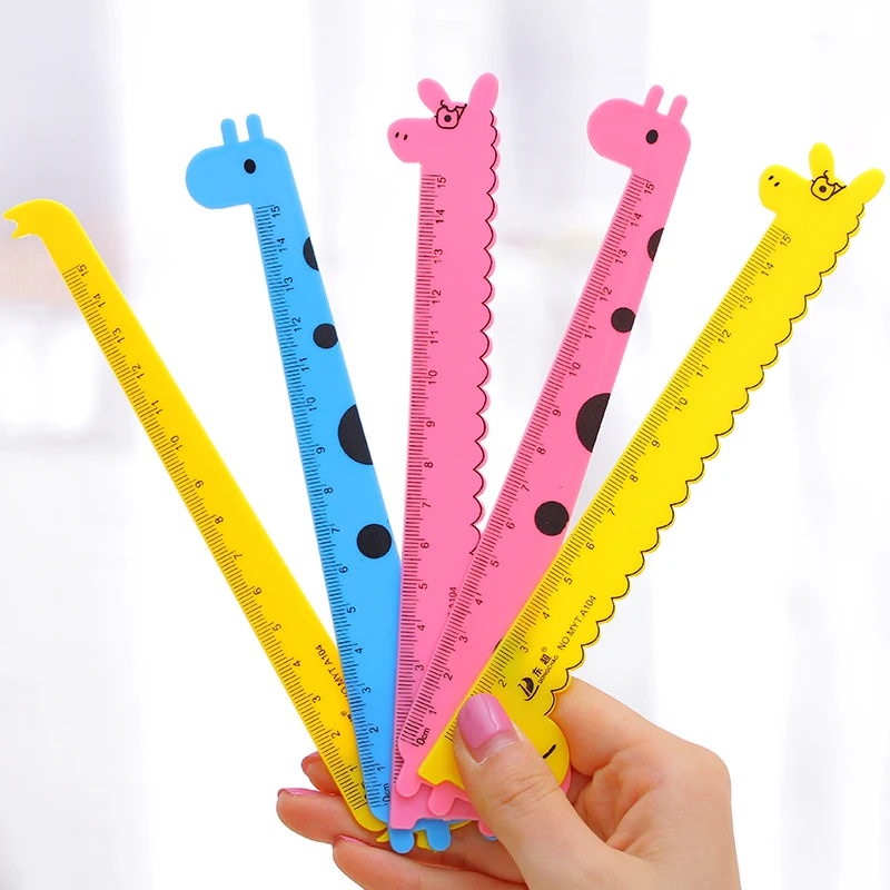 1 PCS Cartoon kawaii Rulers Righello Giraffe Ruler Student Ruler Prizes ...