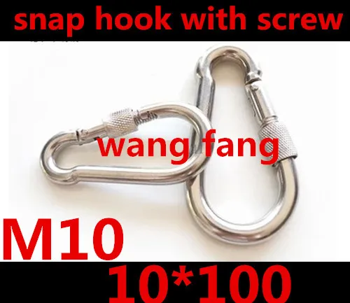 High Quality Stainless Steel 304 m10 10mm 10*100 Snap Hook With Screw ...