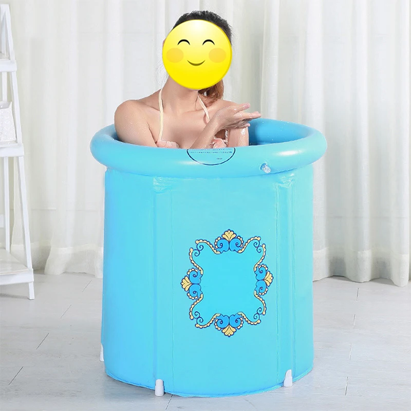 Portable Foldable Plastic Bathtub Trays Thickened Adult Inflatable