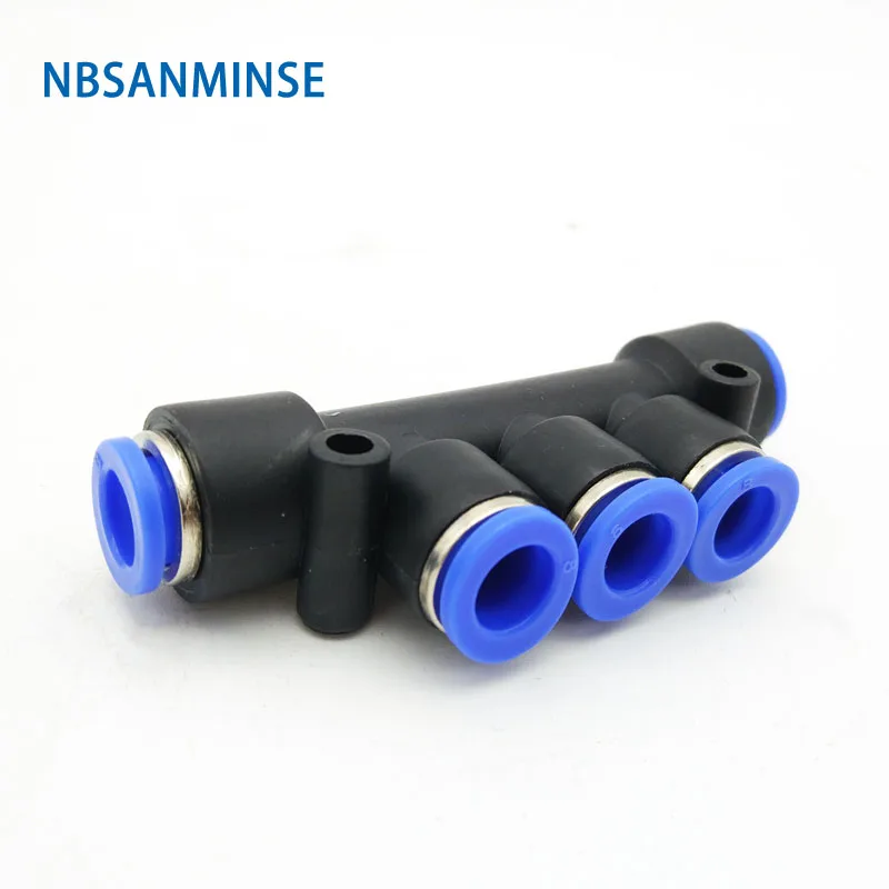 10pcs/lot One Touch Plastic Fitting Tube 5 Way Pneumatic Air Quick ...