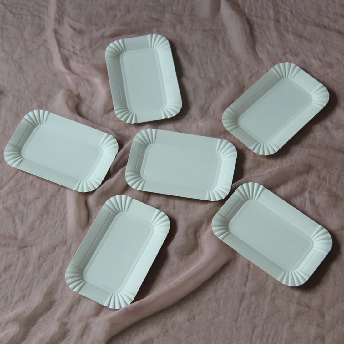 Hot Selling 20Pcs Disposable Paper Plates Rectangular Dinnerware Paper