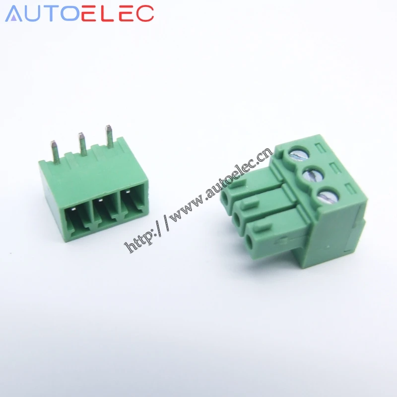 100sets Pitch3.81mm 3pin Pcb Pluggable Terminal Blocks Connector Male ...