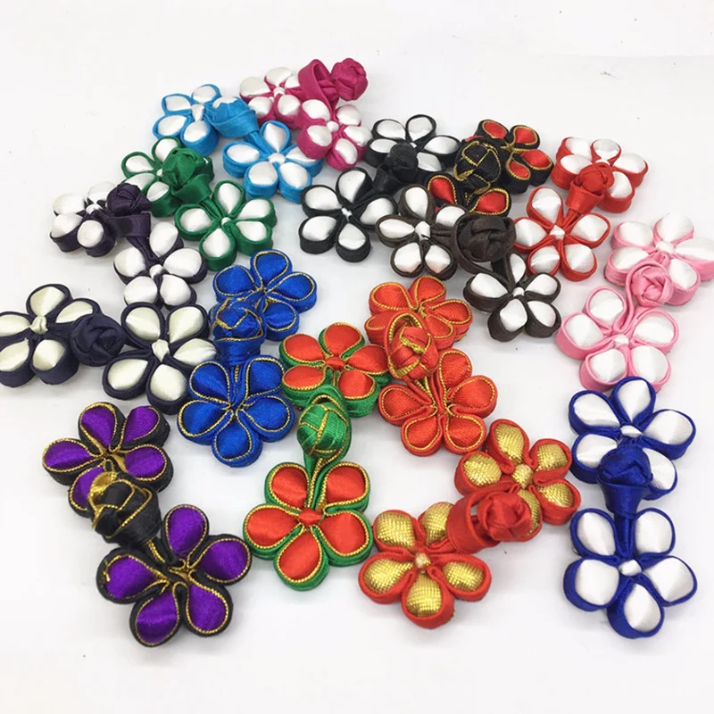 Aliexpress.com : Buy 2 Pairs Chinese Frog Buttons Multi Color Flower ...