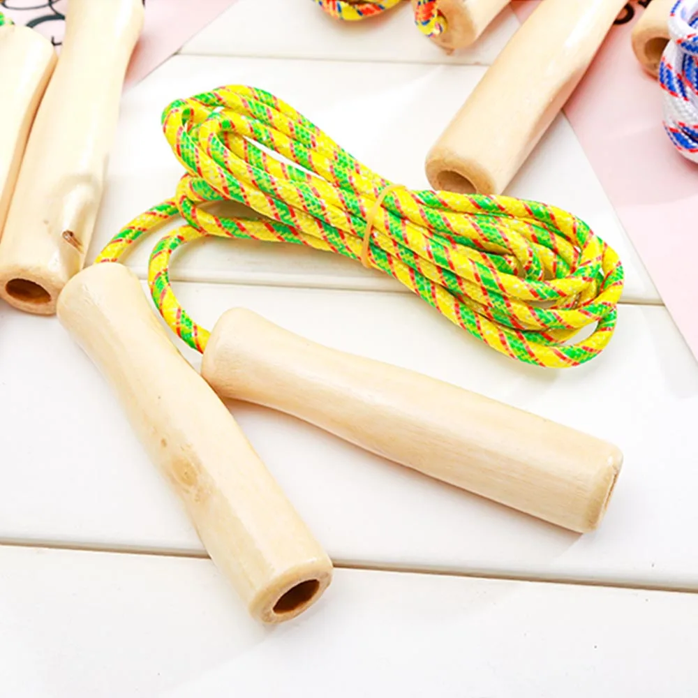 2m Unisex Wooden Handle Single Skip Rope Random Color Jump Ropes Sports ...