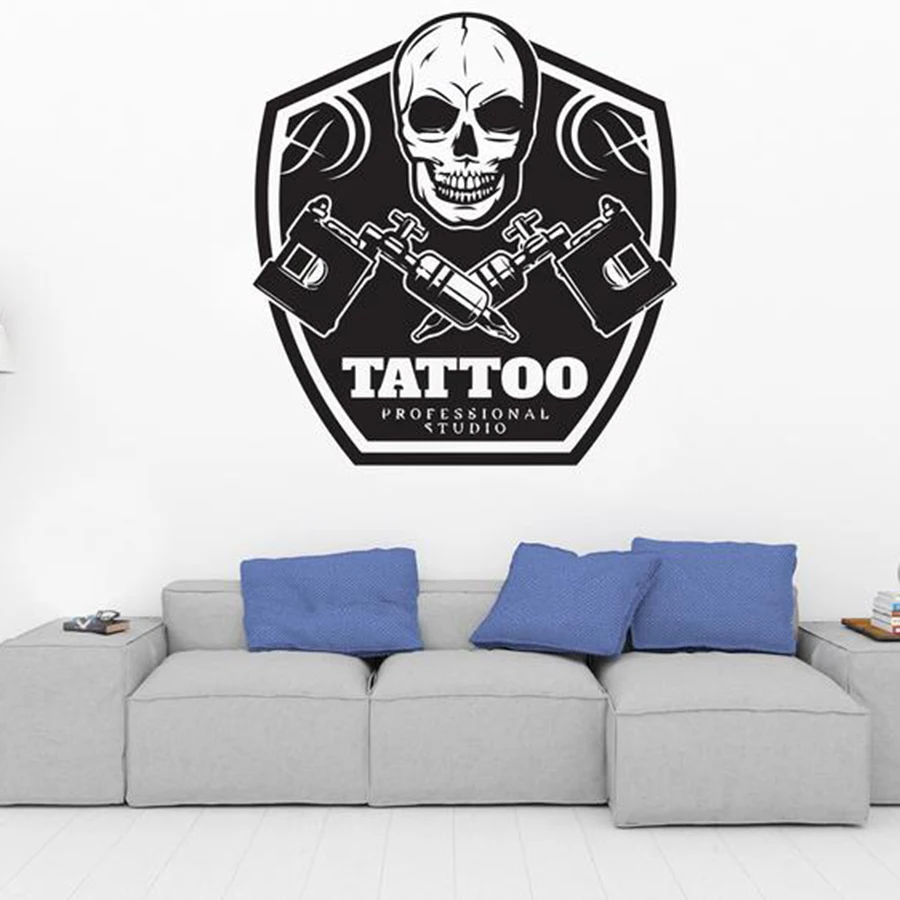 Tattoo Shop Sign Wall Stickers Salon Logo Wall Decal Art Studio Vinyl ...
