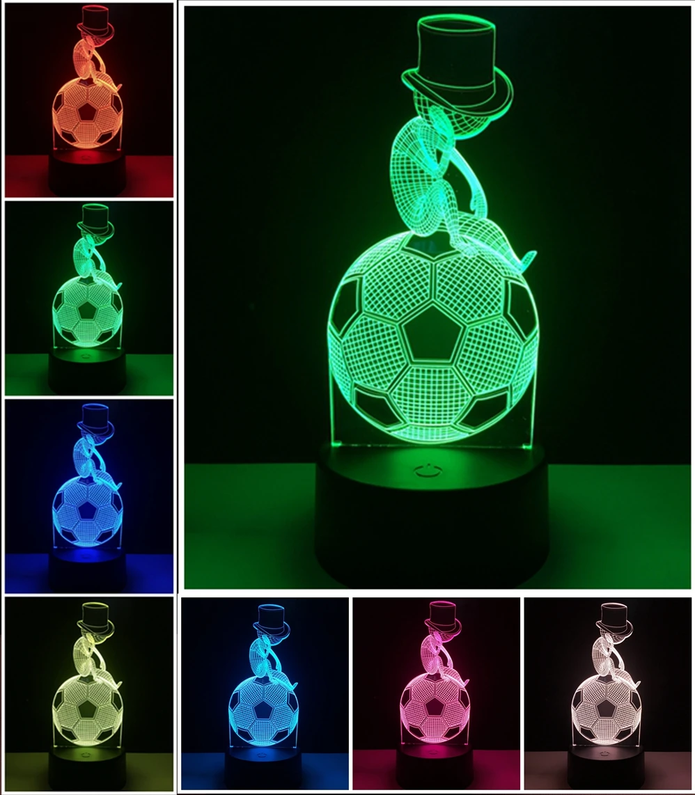 Creative Sporting Style Xmas Meditation Thinking Football 3D Optical ...