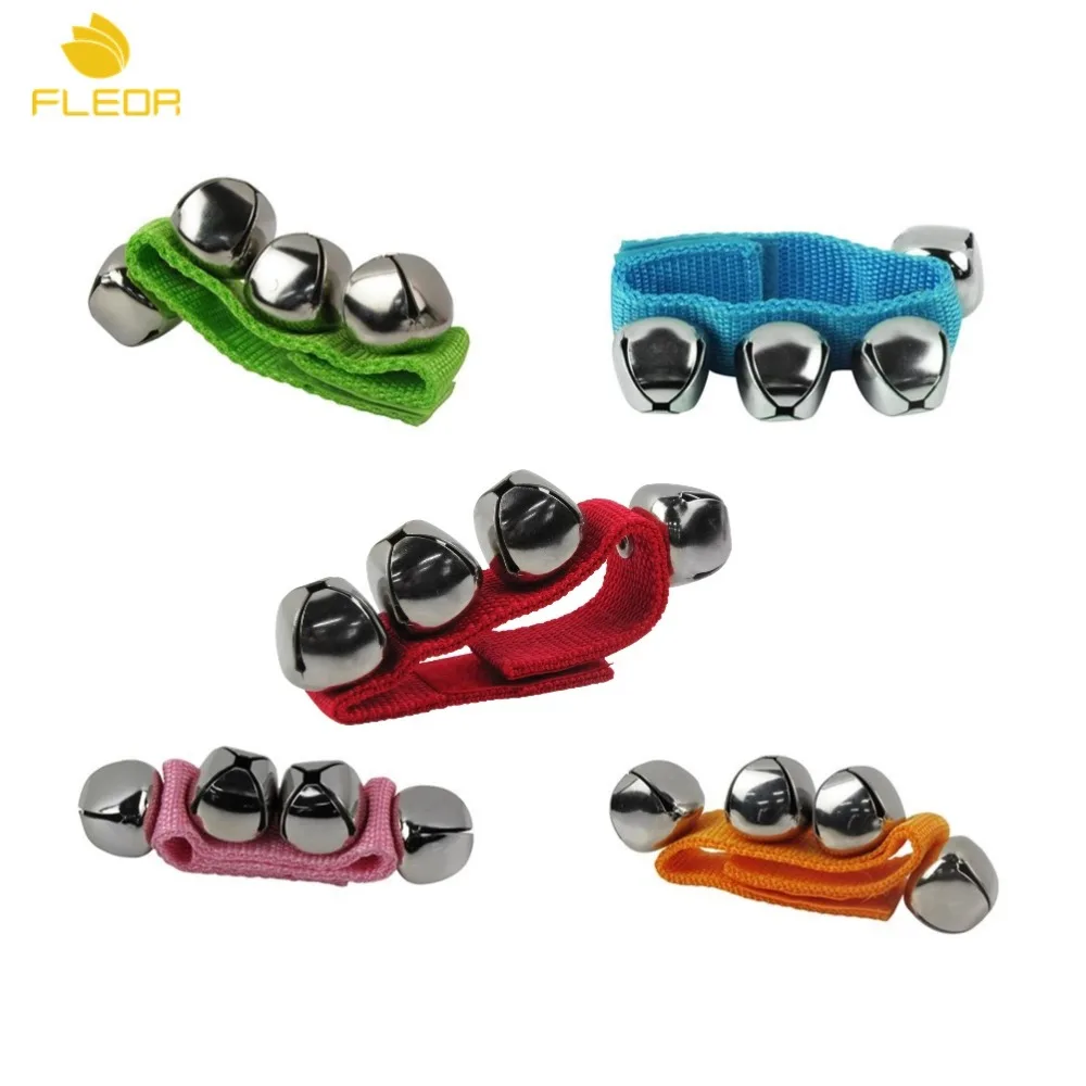 FLEOR 10pcs Wrist/Ankle Bells Rattles Ring Bracelet Rhythm Instrument ...