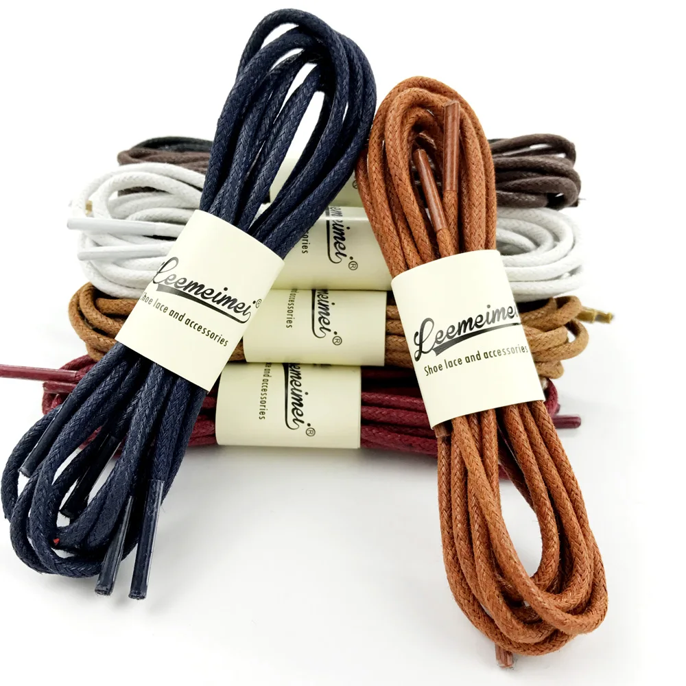 Casual-Cotton-Shoelaces-Waterproof-Waxed-Oxford-Round-Shoe-laces ...