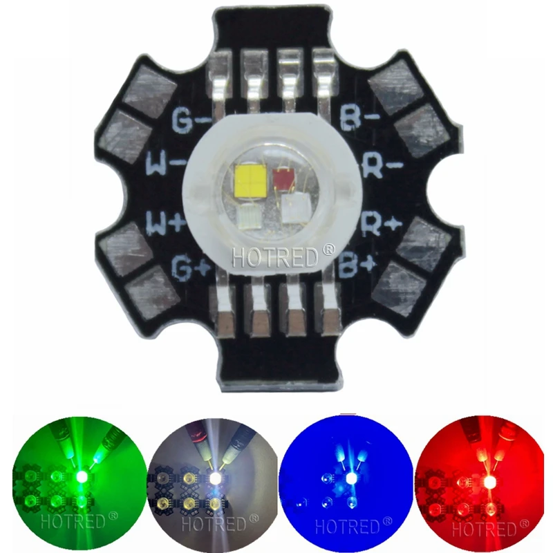 10PCS 50PCS 4W 4*3W 12W RGBW RGB+White High Power Led Diode Chip Lamp ...
