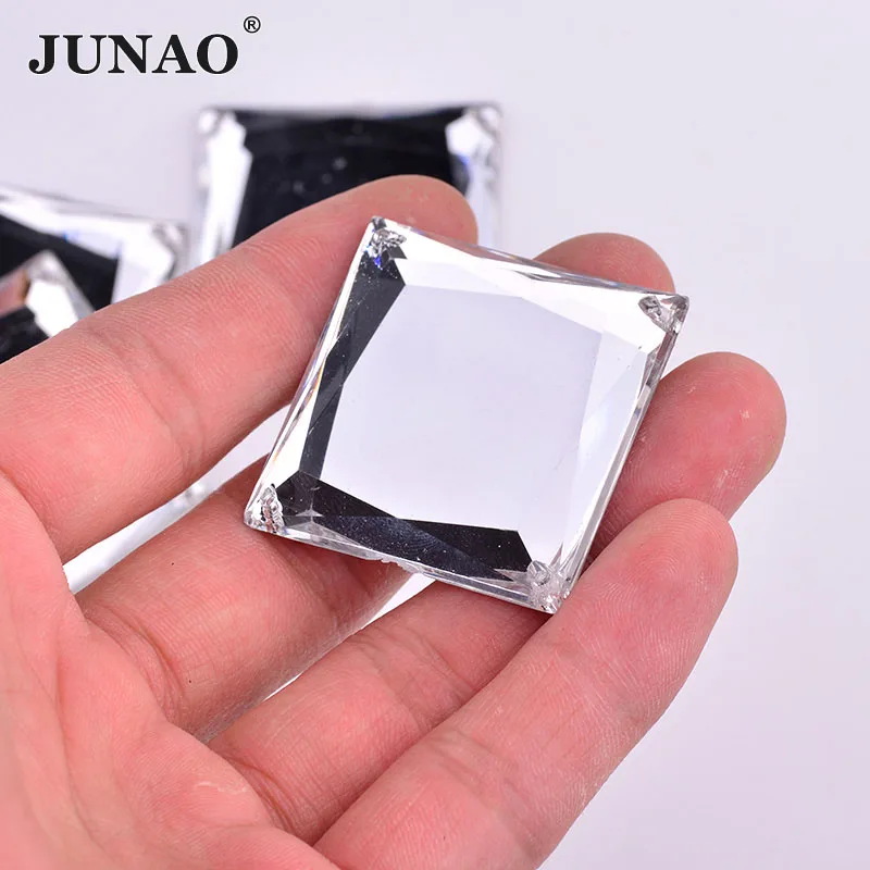 Acrylic Mirror Sewing Rhinestones | Large Square Crystal Rhinestones ...