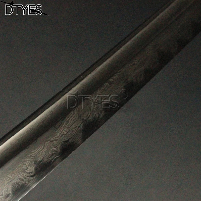 Real Japanese Samurai Sword Damascus Steel Clay Tempered Wave Hamon ...