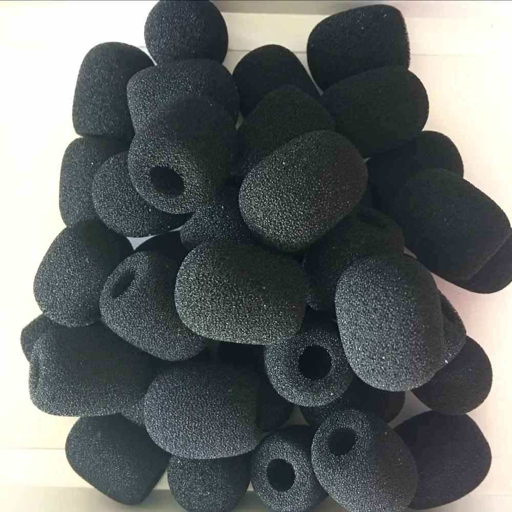 50pcs-lot-Black-Condenser-Mic-Windscreen-Microphones-Sponge-Headset-Mic ...