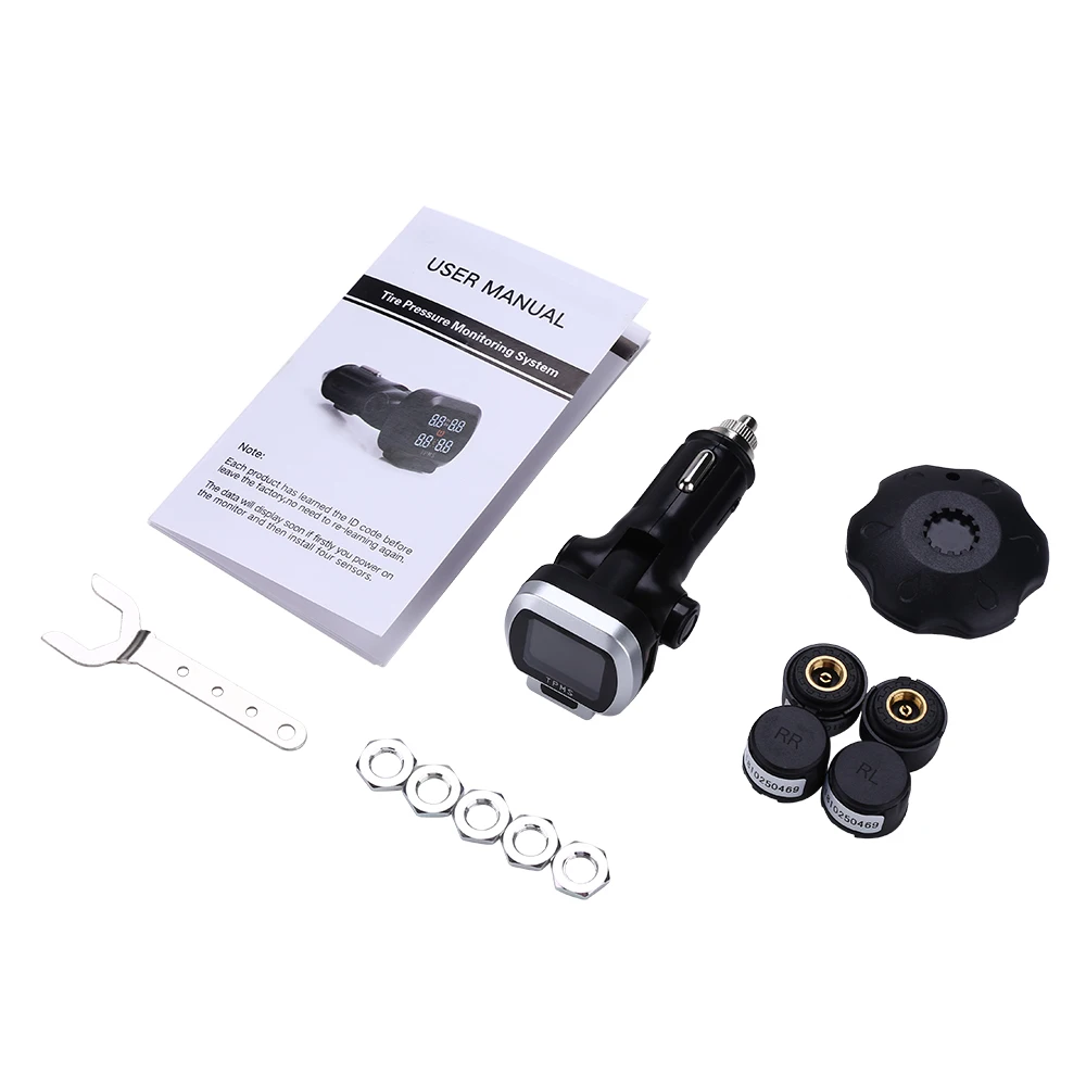 Tire pressure alarm monitoring system TPMS 12V Digital Tire Pressure ...
