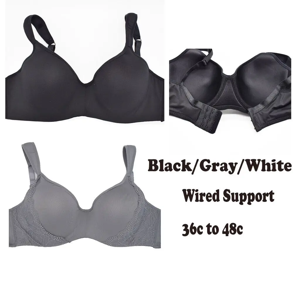 Plus Size 36 48 A B C D DD E Women Brassiere Underwire Push Up Bra Full ...
