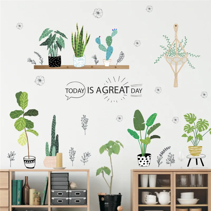 garden green grass plant wall sticker decals home decor living room ...