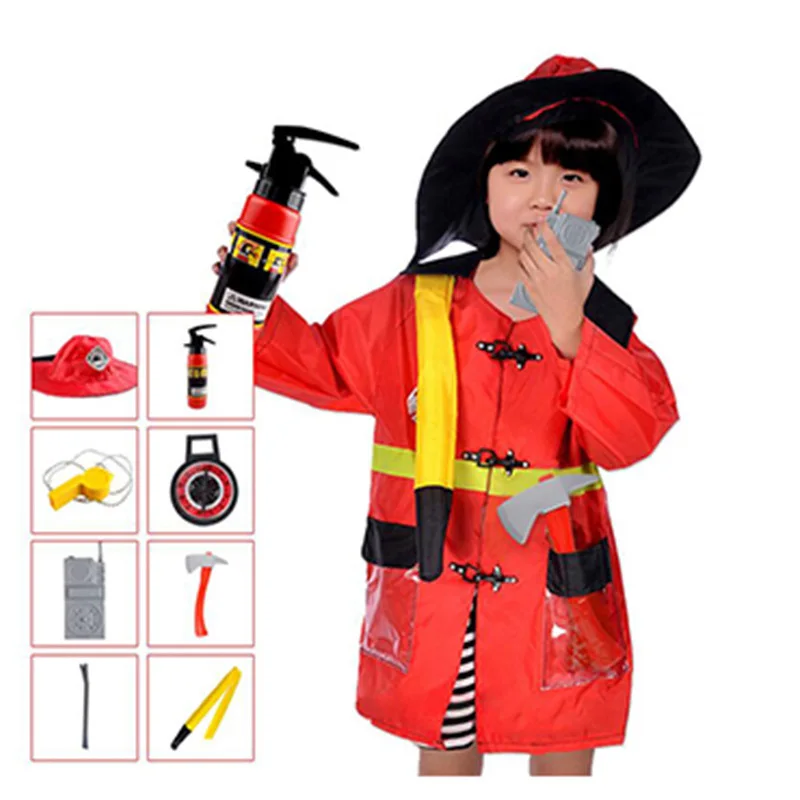 Top Sale Cosplay Fireman Costume For Kids Sam Firefighter Policeman ...