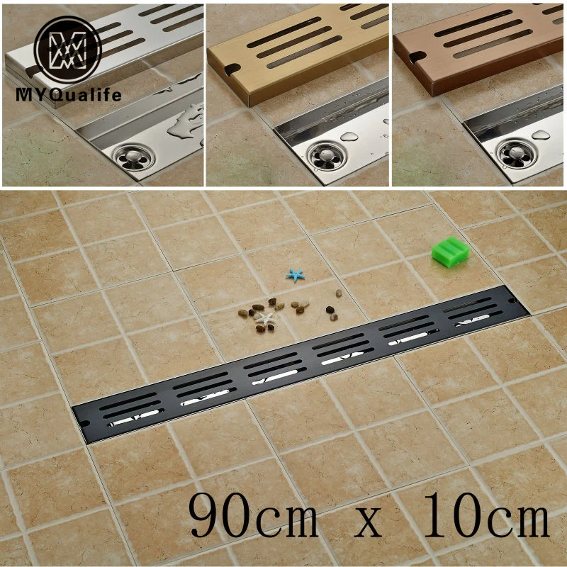 Newly 90cm * 10cm Rectangle Floor Waste Grates Bathroom Shower Drain ...