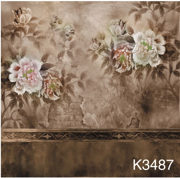 10ft x10ft/3*3m Hand Painted muslin backdrop K3487, flower photo ...