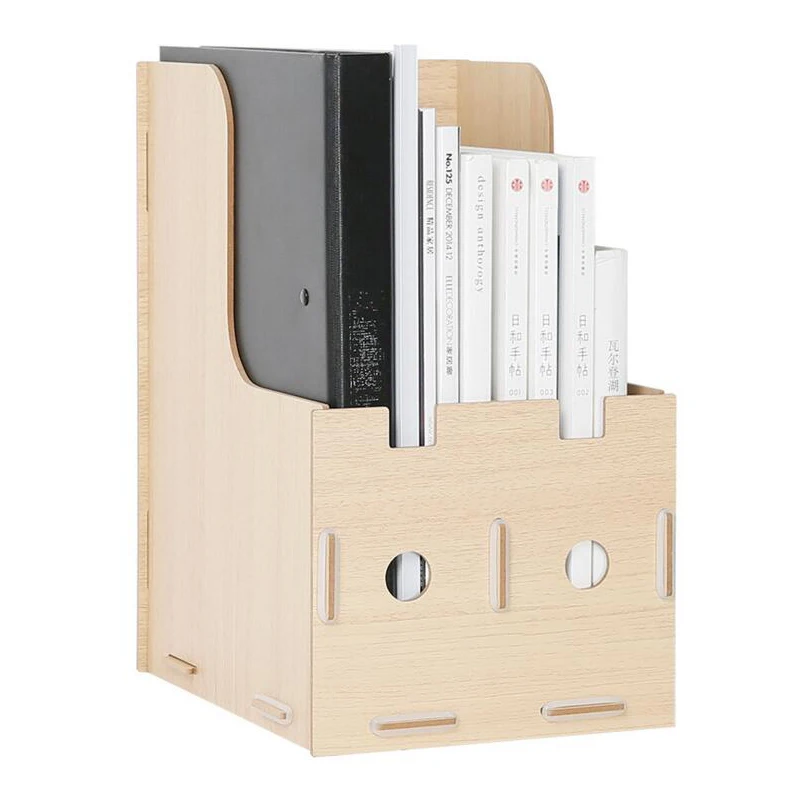 1 Set DIY Natural Color Wood Document Trays Desk Accessories Organizer ...
