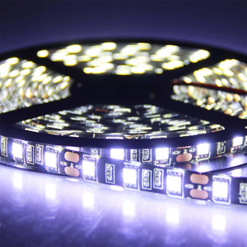 5m/lot LED strip lights 5050 RGB Black PCB Waterproof IP65 DC12V 5M ...