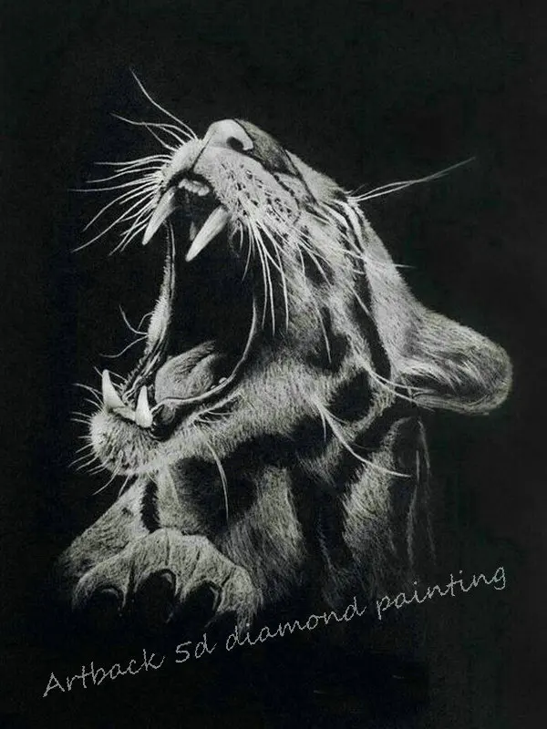 Craft Supplies & Tools Mosaic Making Cross Stitch Roaring Leopard 5D ...