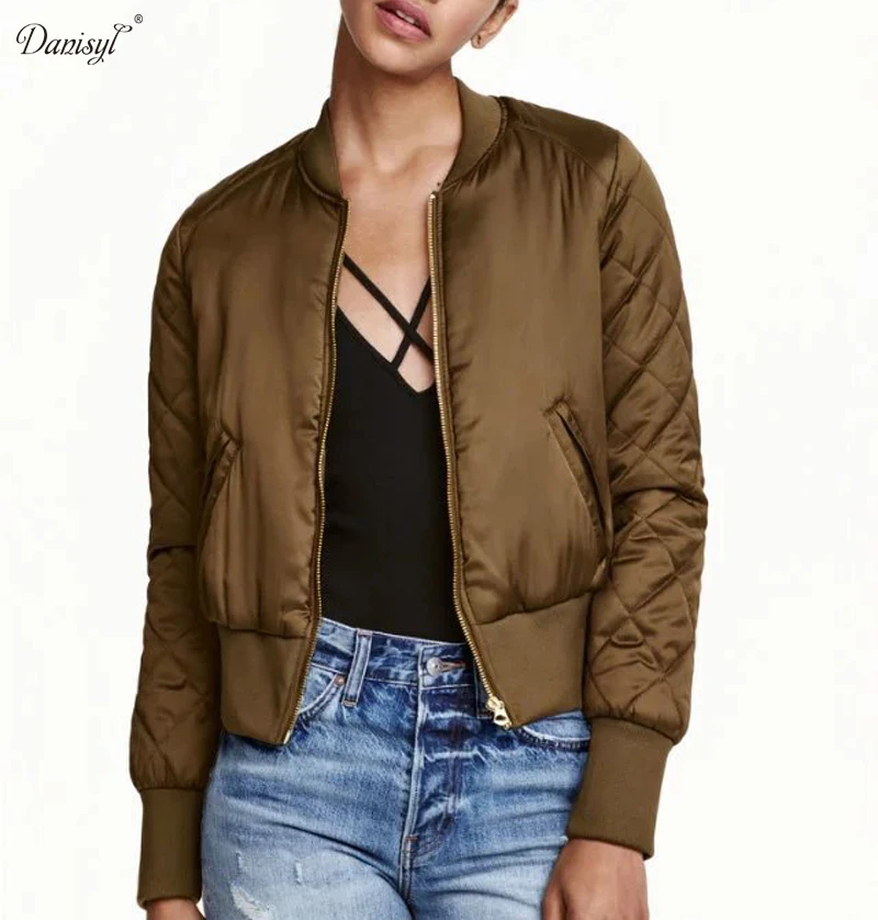 Danisyl Winter cotton label pilot jacket coat Casual short top basic ...