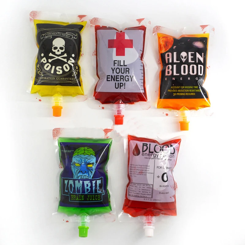 10pcs 250ml Blood Energy Drink Beverage Bag Vampires Aliens Blood Bag ...
