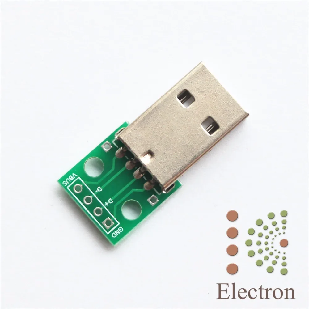 USB A Male 5-Pack USB Type A Male Connectors – 4-Pin Solder Terminals ...
