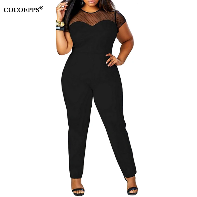 2017 3xl 4xl Plus Size Sexy Bodycon Jumpsuits Clothing Women Short