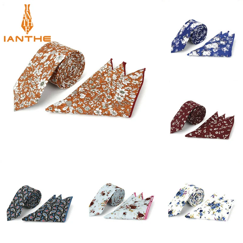 Conjunto de corbata cuadrada con bolsillo Floral, pañuelos estampados ...
