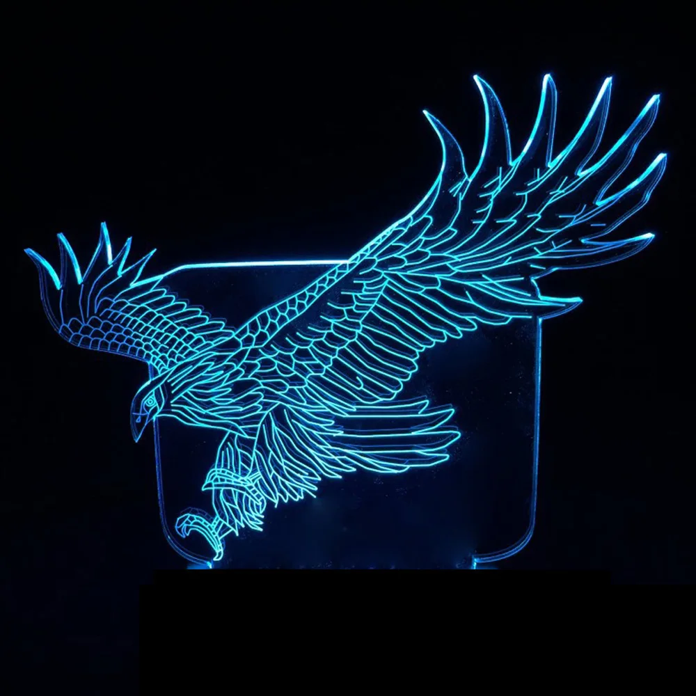 New Creative Eagle 3d Light Colorful New Creative Gifts Led Night Light ...