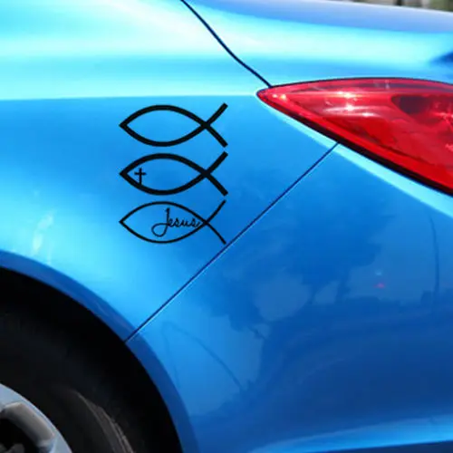 3 Jesus Fish God Christian Cross Car Decal Sticker Christian Car Body ...