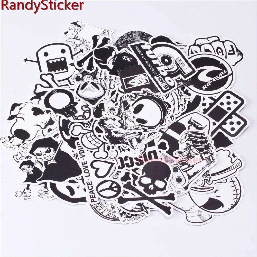 Mixed 50 Black And White Sticker For Kids Home Decor On Laptop Fridge ...