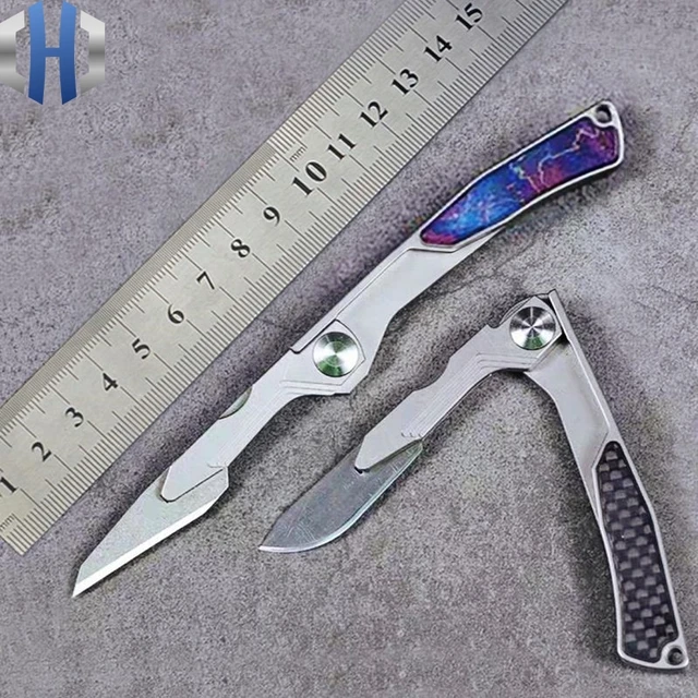 Folding Scalpel Knife - Titanium Body in Various Colors with ...