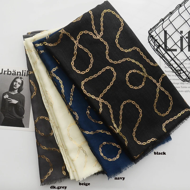 Las mujeres más nuevas geometría Link Gold Foli patrón Calidad Algodón ...