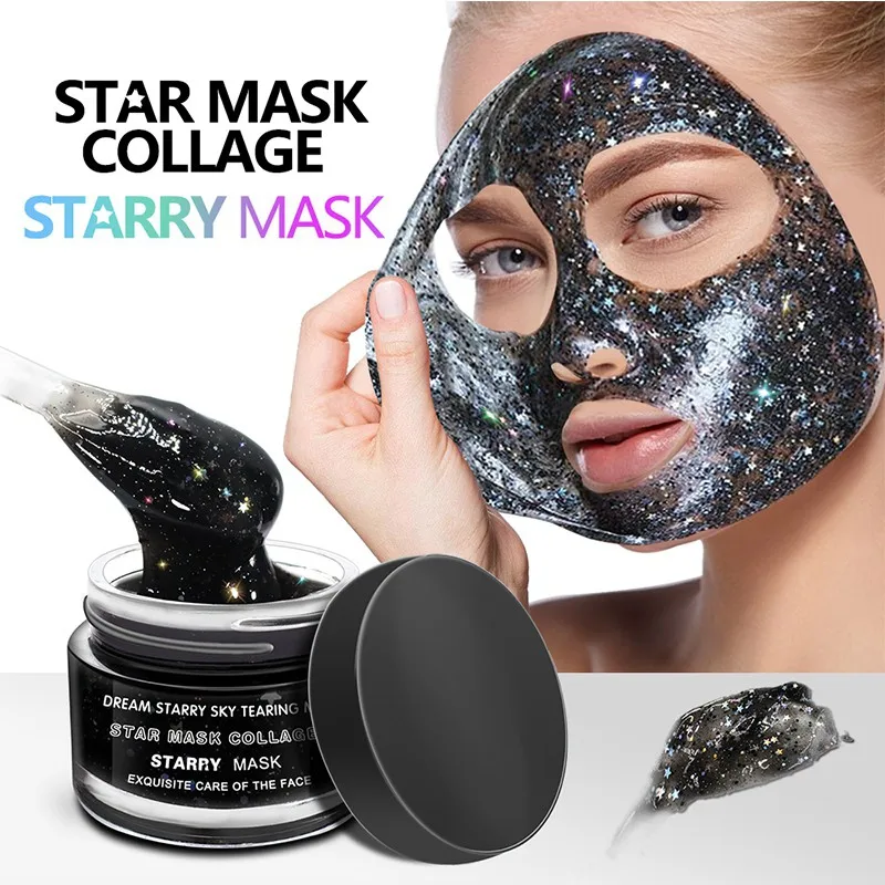 Glitter Gold Star Mask Peel off Black Face Mask Black Dots Blackhead ...
