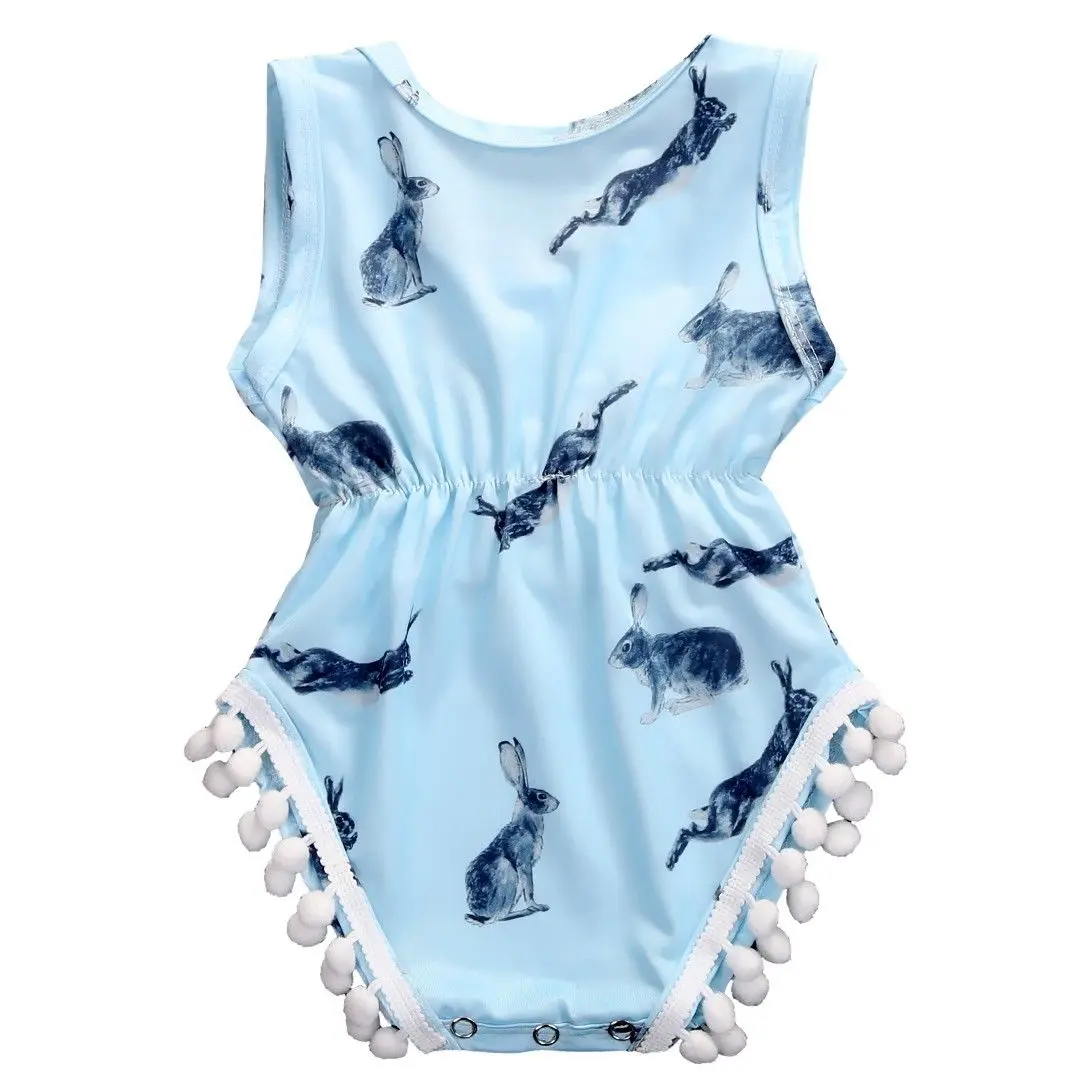 2017 Summer Baby Girls Sleeveless Bunny Romper Jumper Jumpsuit One ...