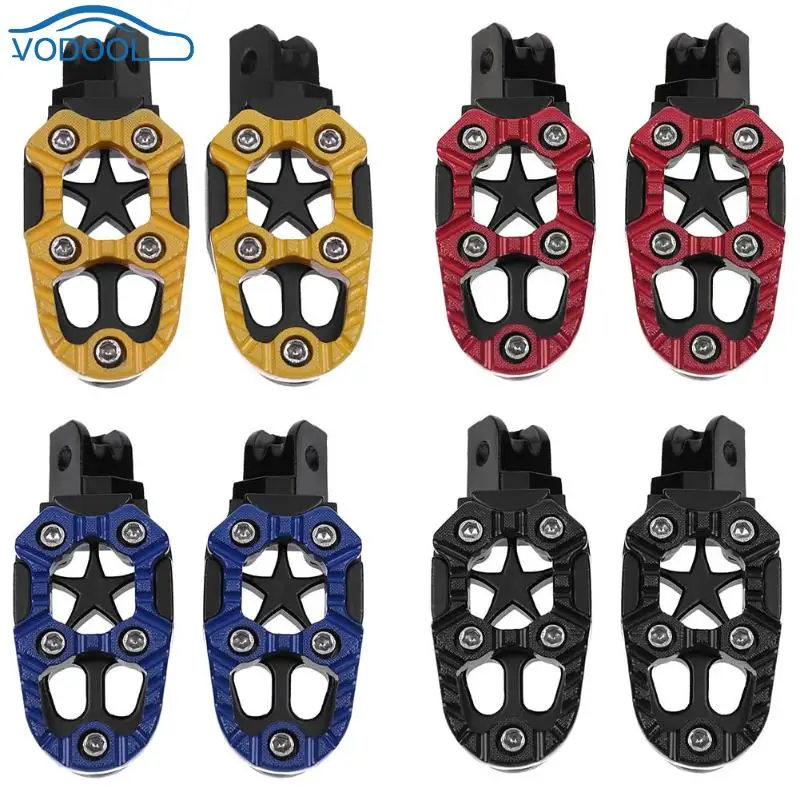 2pcs Universal 8mm Metal Motor Foot Pegs Pedals Footrests With Spring ...