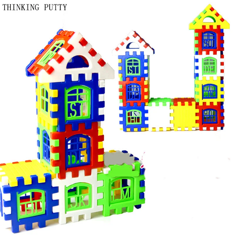 24 Pcs/1Set Bricks House Building Blocks Model Kids Children Blocks ...