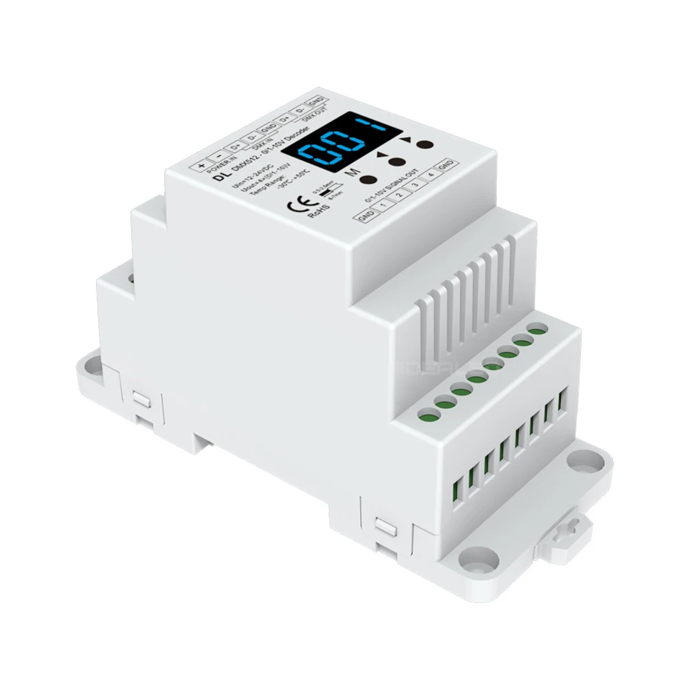 DMX Dimmer DMX512 to 0 10V 4 Channel Decoder DMX512 Signal to 0 10V ...