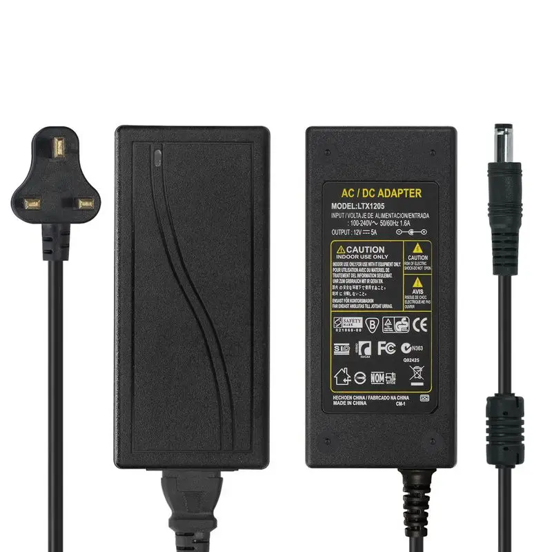 100pcs DC 12V 5A AC Adapter Power Adapter Supply Driver UK Plug For ...