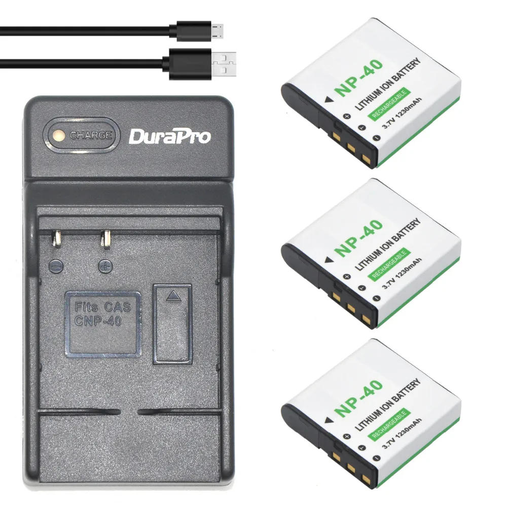 3pcs NP 40 NP 40 NP40 Rechargeable Li ion Battery + USB Charger for ...