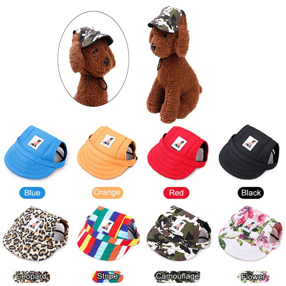 Dog Hat Summer shade puppy hats Cat hat Visor Cap With Ear Holes Pet ...