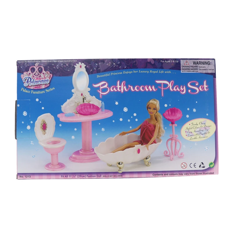 for Barbie Doll Furniture Accessories Shell Mermaid Bathtub Toilet ...