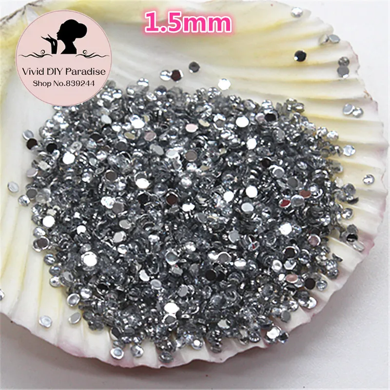 1.5mm 10000pcs Clear Transparent Acrylic Rhinestone Decoration Gem ...